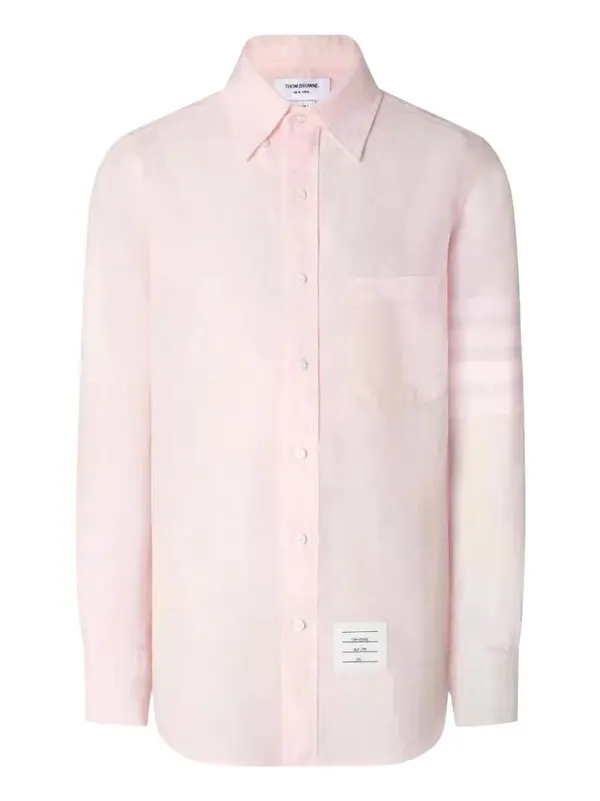 Thom Browne Linen 4-bar Shirt - Pink