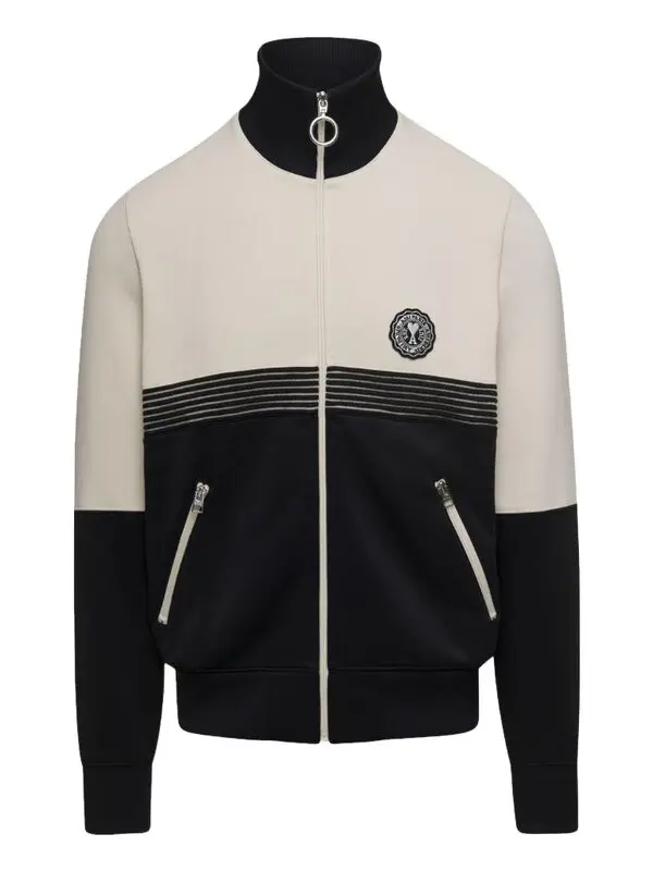 AMI Paris De Coeur Striped Zipped Knit Cardigan - Black