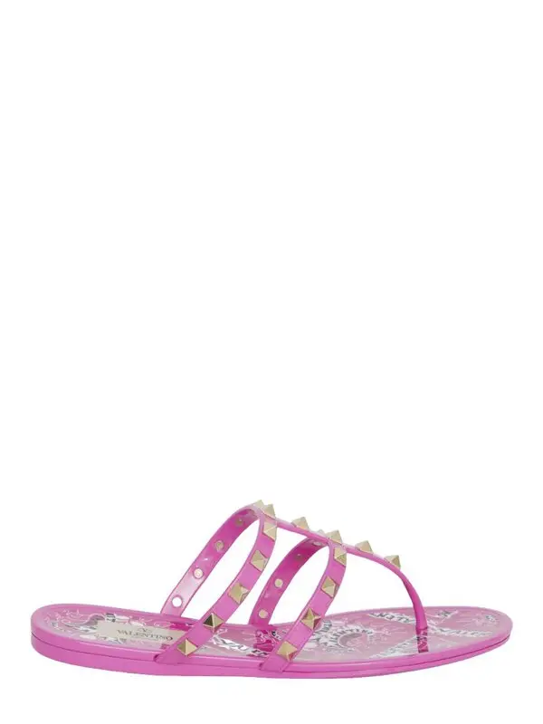 Valentino Garavani Rockstud Flat Thong Sandals - Pink