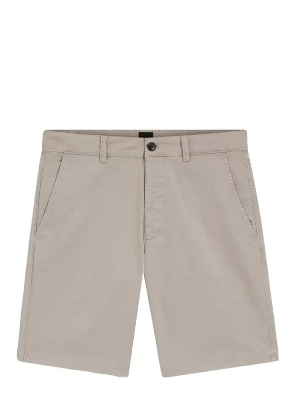 Hugo Boss Textured Cotton Shorts With Belt Loops And Multiple Pockets - Nude