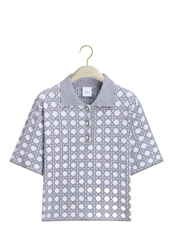 Dior Macrocannage Short-sleeved Sweater - White/grey