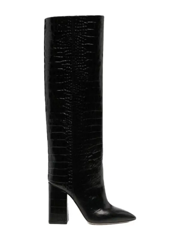 Paris Texas Anja Printed Heeled Boots - Black