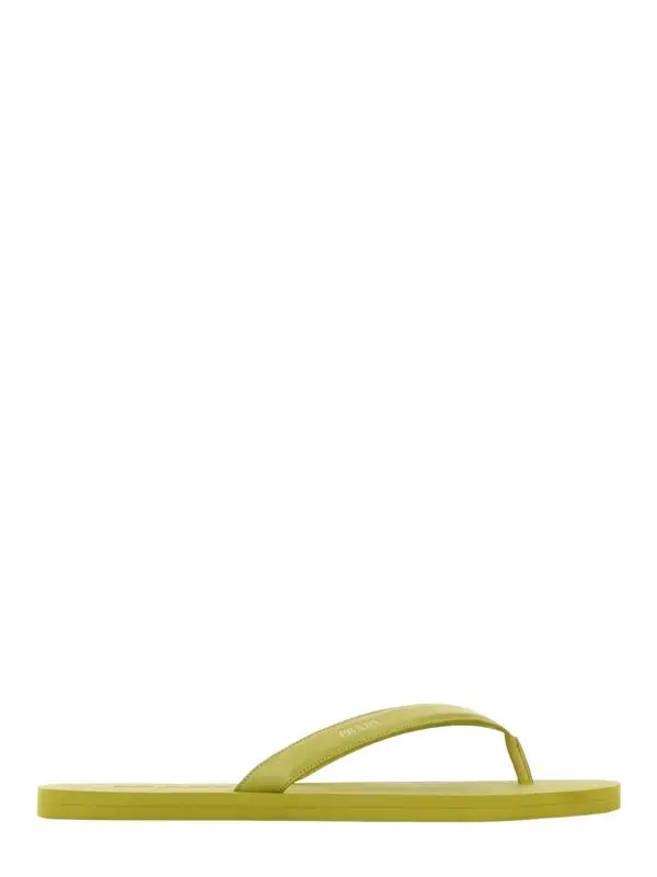 Prada Debossed-logo Flip Flops - Green