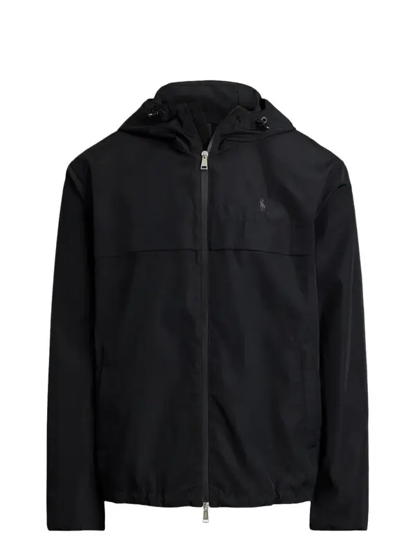 Polo Ralph Lauren Hooded Zip Windbreaker With Pony Logo - Black