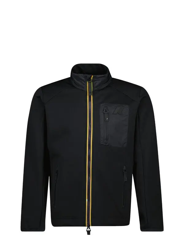 K-WAY Zip-up Jacket With Logo Patch - Black