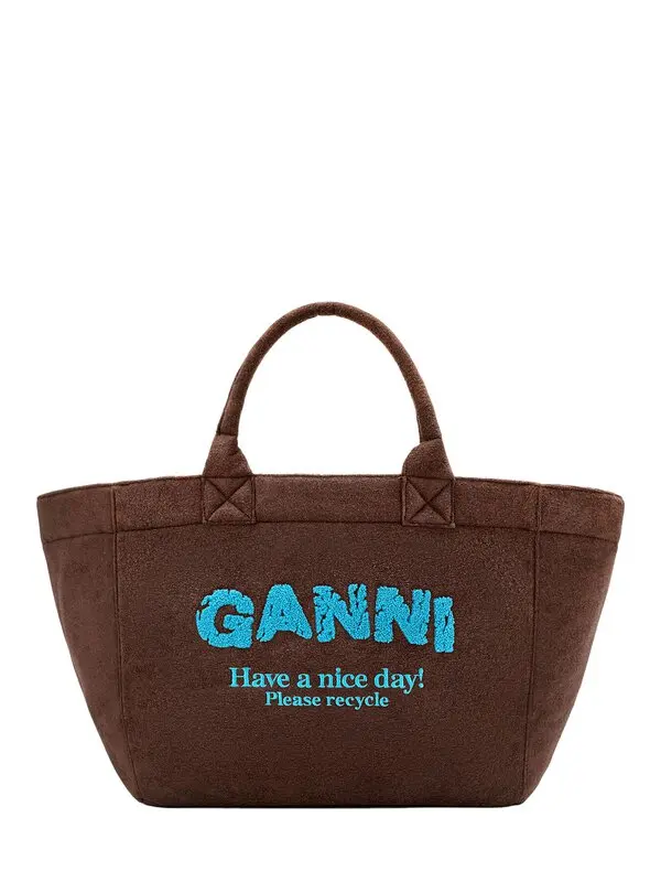 GANNI Reversible Tote Bag - Brown