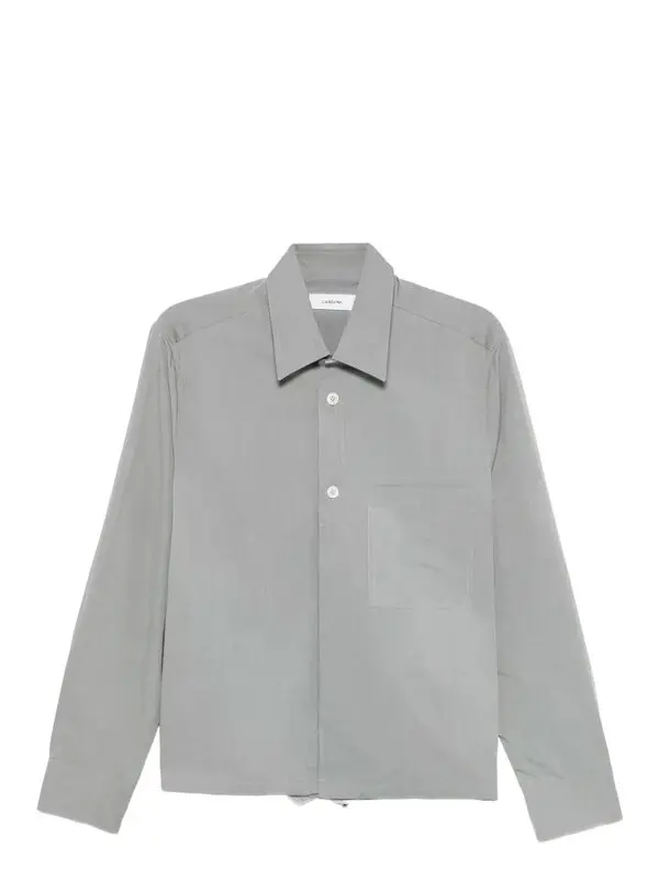 LARDINI Patch-pocket Popover Shirt - Grey