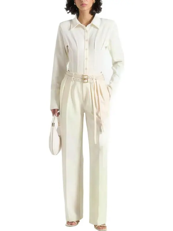 Manière De Voir Pascal Double-belt Pleated Trousers - Neutrals
