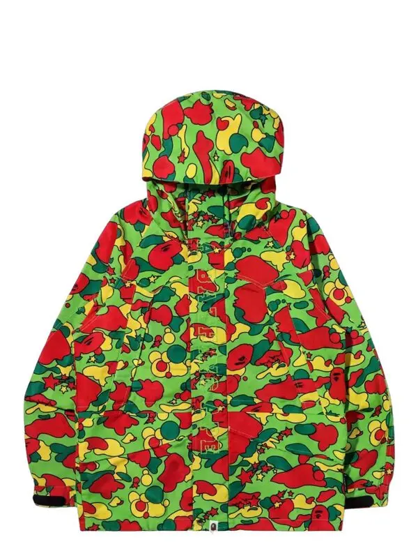 A BATHING APE Camo Hooded Snowboard Jacket - Green