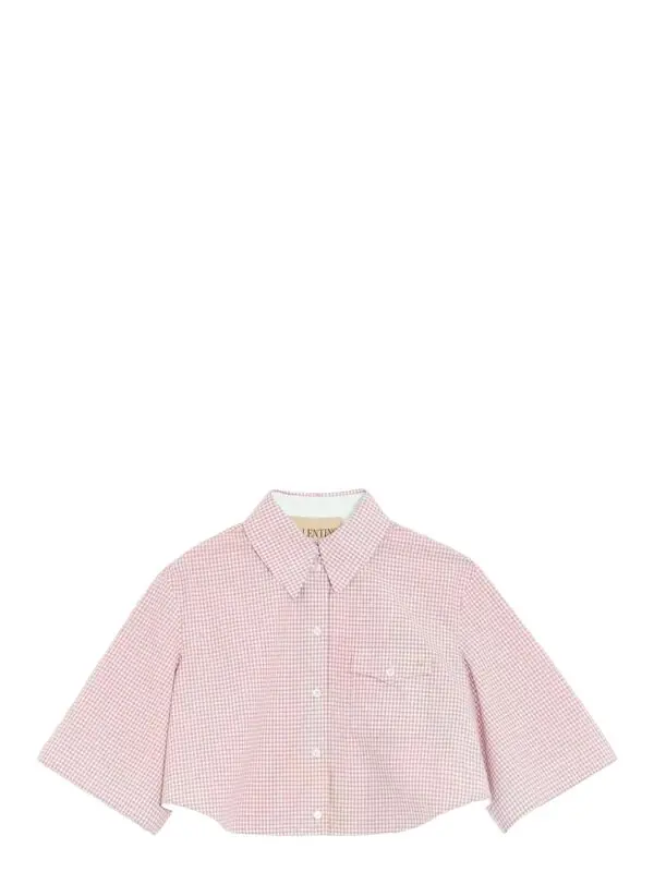 Valentino Garavani Cropped Checked Shirt - Pink
