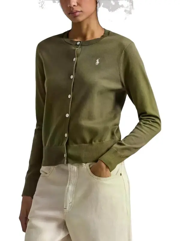 Polo Ralph Lauren Embroidered Logo Cardigan - Green