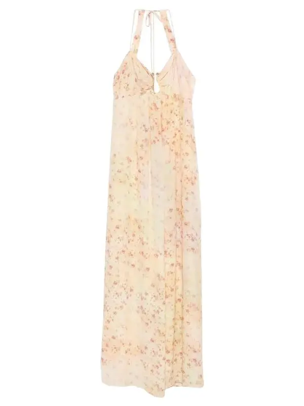 Ba&sh Natz Floral-print Halterneck Dress - Neutrals