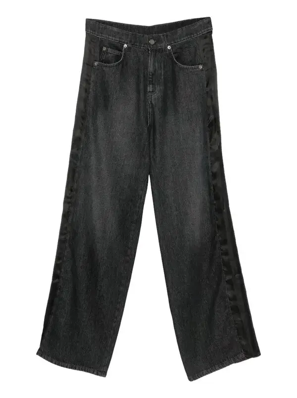 CIRCUS HOTEL Satin-panelled Jeans - Black