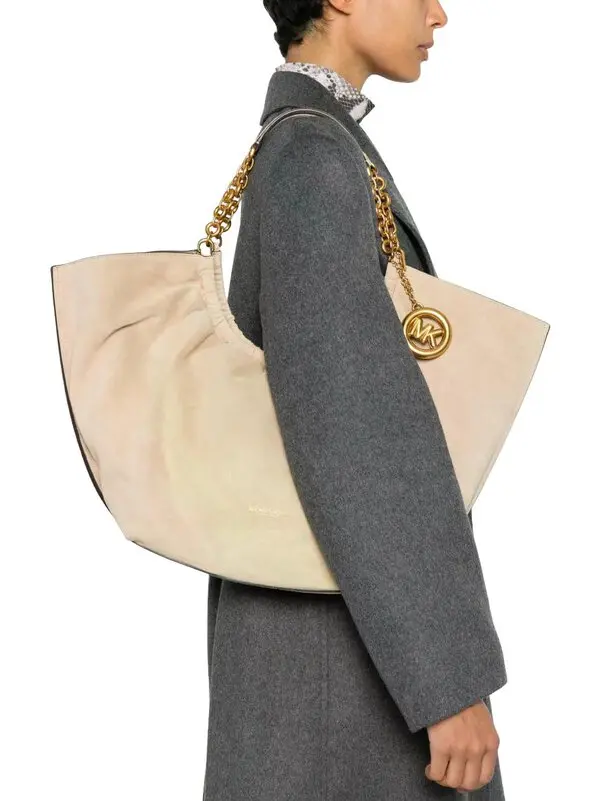 Michael Kors Logo Pendant Chain-link Shoulder Bag - Neutrals