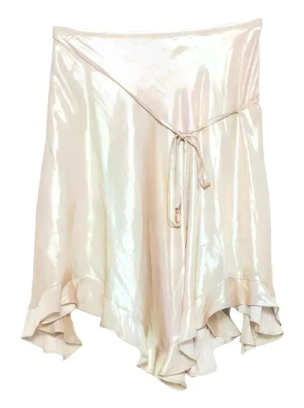 Zadig&Voltaire Asymmetric Ruffled Midi Skirt - Neutrals
