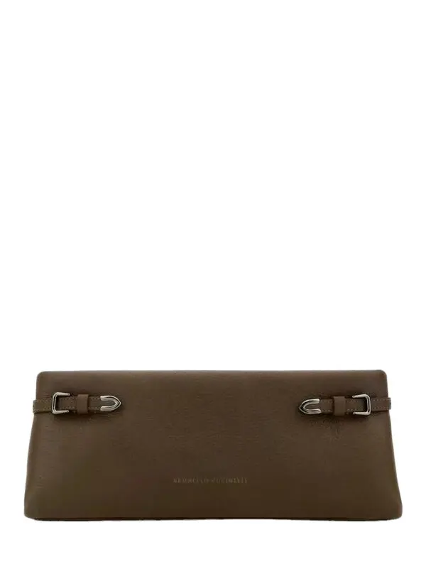 Brunello Cucinelli Leather Clutch Bag - Brown