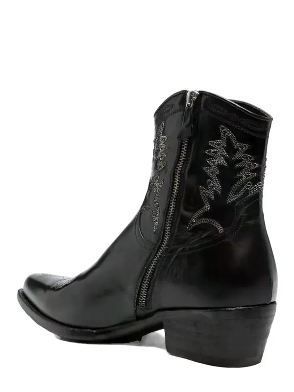 ERALDO Western-style Embroidered Boots - Black
