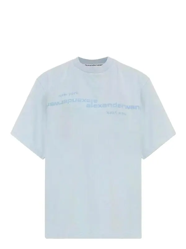 Alexander Wang Puff-print Logo T-shirt - Blue