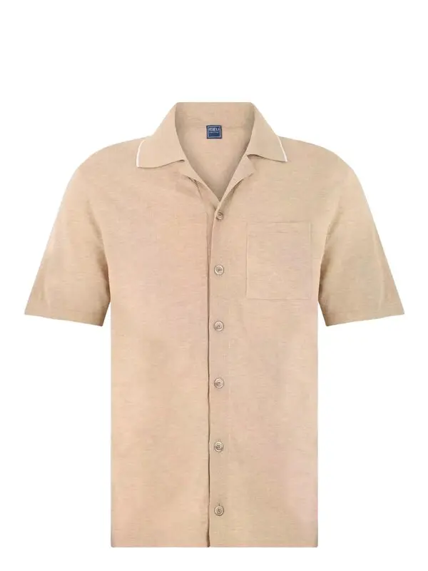 Fedeli Short-sleeve Button-up Shirt - Neutrals