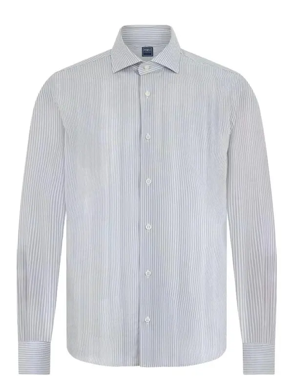 Fedeli Striped Long-sleeve Shirt - Grey