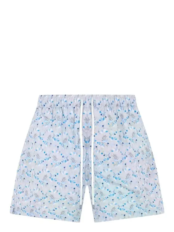 Fedeli Floral Print Swim Shorts - Grey