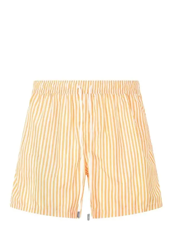 Fedeli Striped Swim Shorts - Orange