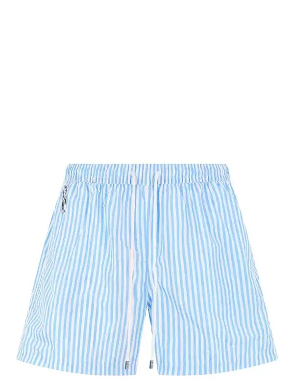 Fedeli Striped Swim Shorts - Blue