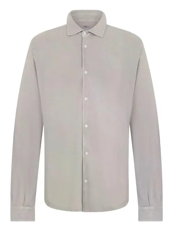 Fedeli Button-up Long-sleeve Shirt - Grey