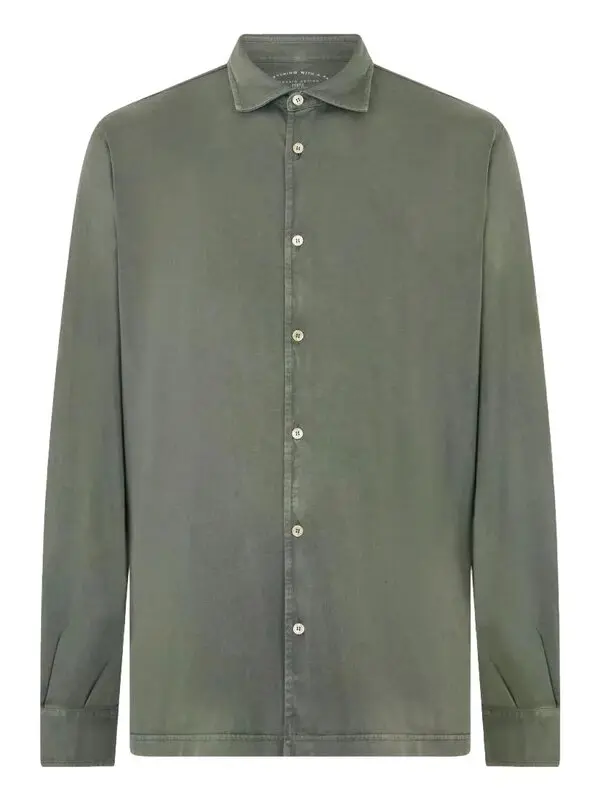 Fedeli Long-sleeve Button-up Shirt - Green