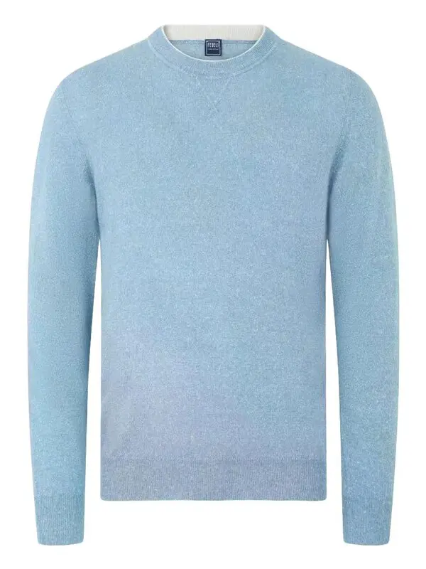 Fedeli Crew Neck Long Sleeve Sweater - Blue