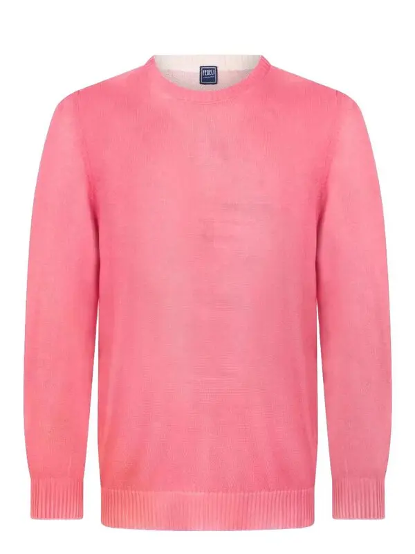 Fedeli Crew Neck Long Sleeve Sweater - Pink