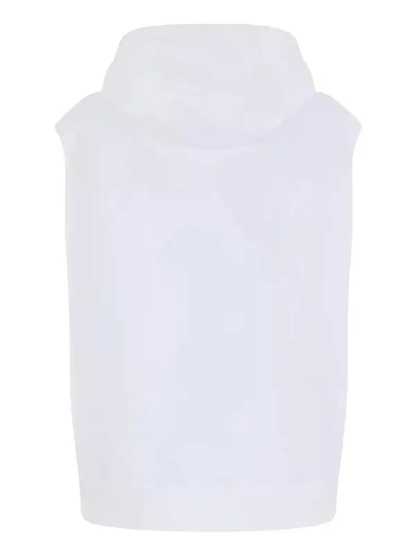 Fedeli Sleeveless Zip-up Hoodie - White