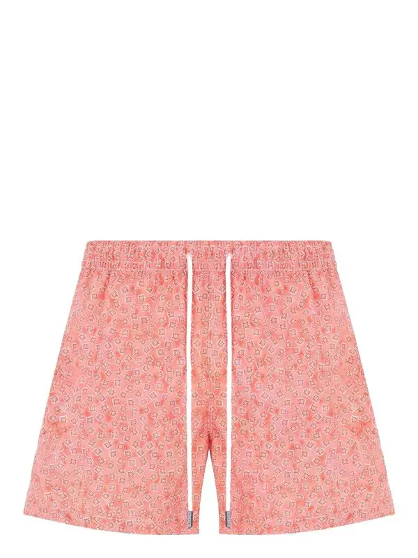 Fedeli Geometric Print Swim Shorts - Pink