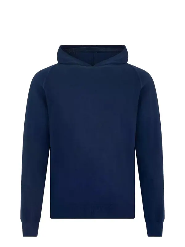 Fedeli Cotton Raglan Hoodie - Blue