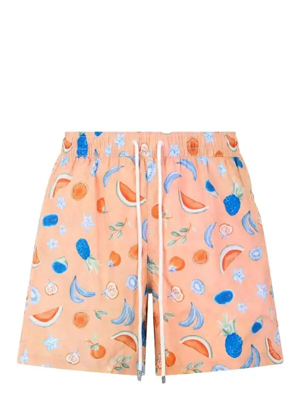 Fedeli Printed Swim Shorts - Orange
