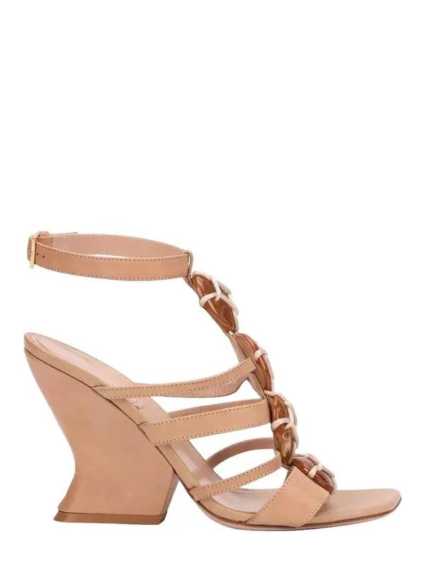 Alberta Ferretti Sculptural Heel Sandals - Neutrals