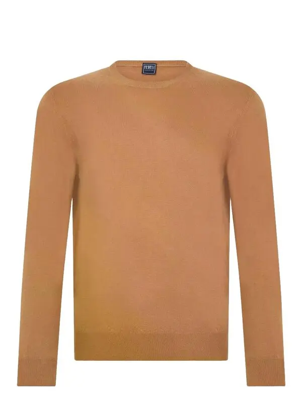 Fedeli Cashmere Crew Neck Sweater - Orange