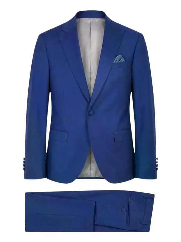 PAOLONI Peak-lapel Single-breasted Suit - Blue