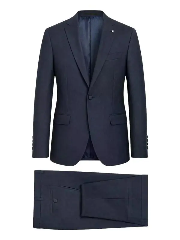 ETIEM TEXTIL S.L. Notched-lapel Single-breasted Suit - Blue