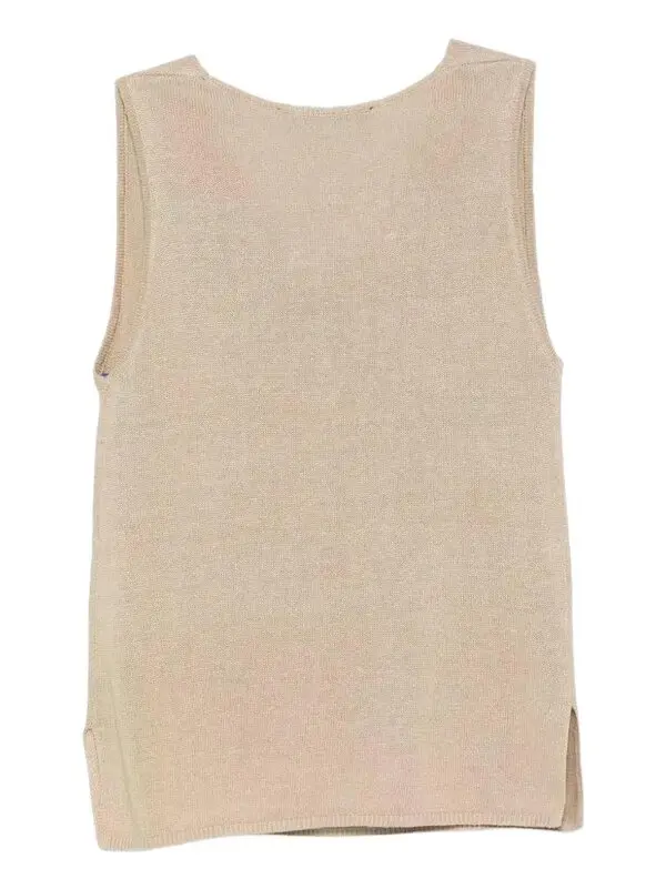 Karl Lagerfeld Cowl Neck Linen Tank - Neutrals