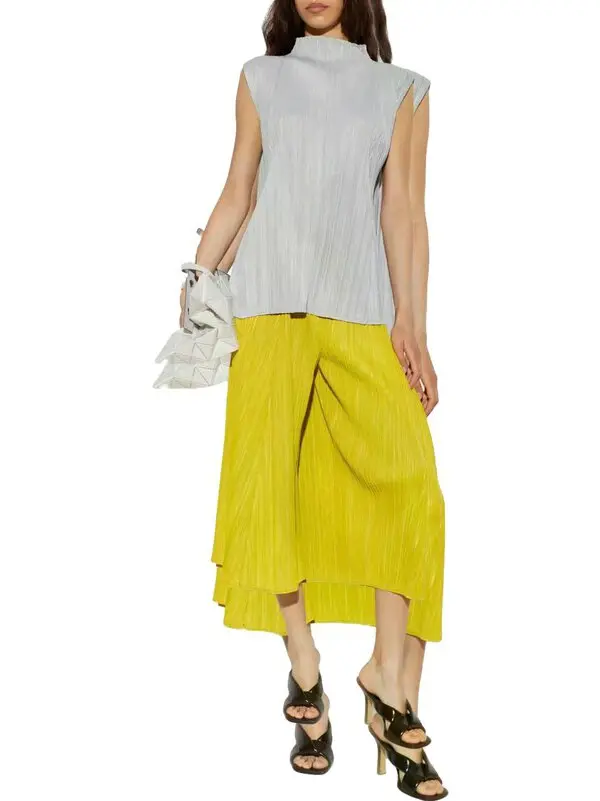 Issey Miyake Sleeveless High Neck Blouse - Grey