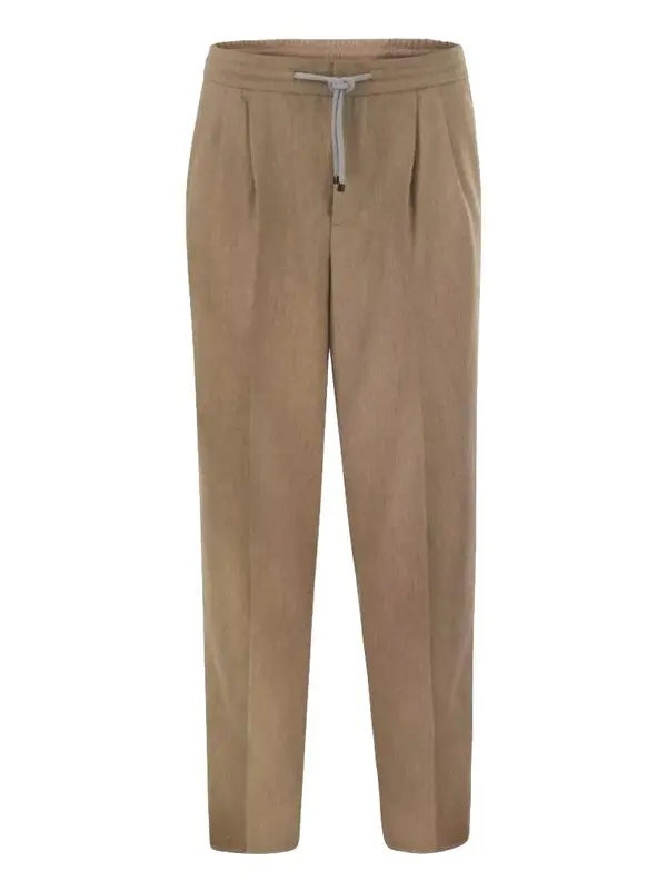 Brunello Cucinelli Pleated Drawstring Trousers - Neutrals