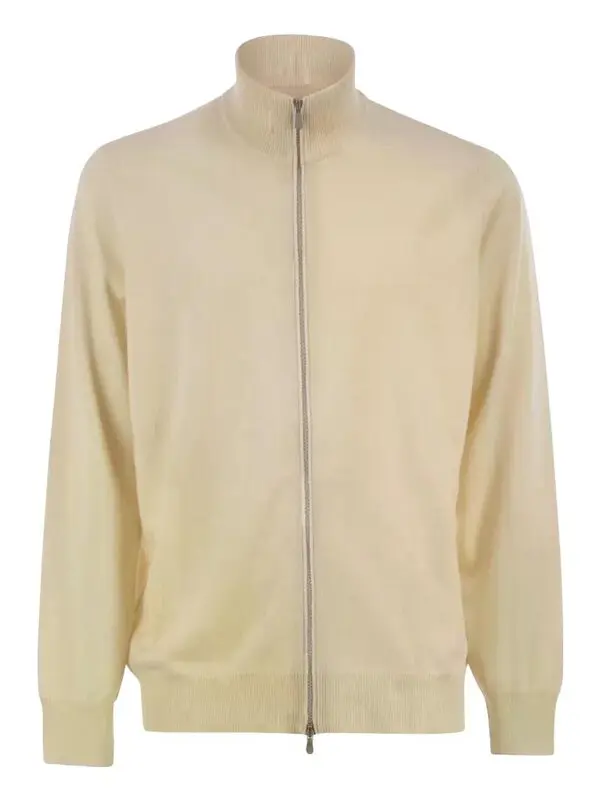 Brunello Cucinelli High-neck Cardigan - Neutrals