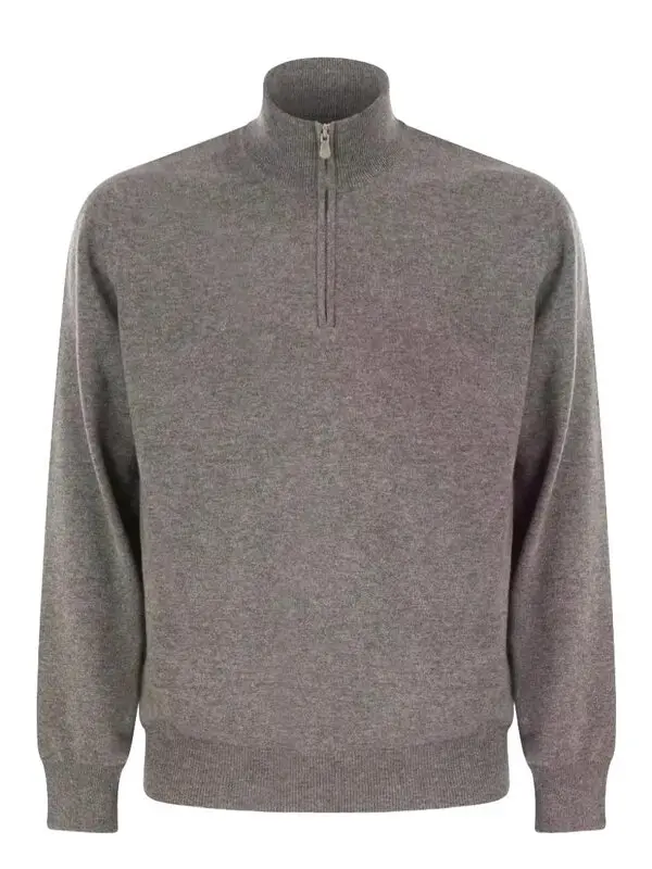 Brunello Cucinelli Cashmere Half-zip Sweater - Grey