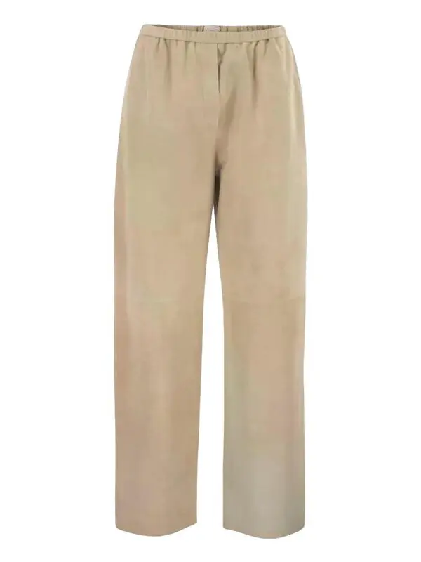 Antonelli Firenze Suede Wide-leg Trousers - Neutrals