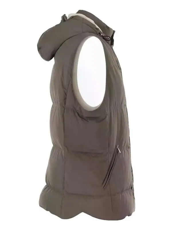 Brunello Cucinelli Padded Hooded Gilet - Brown