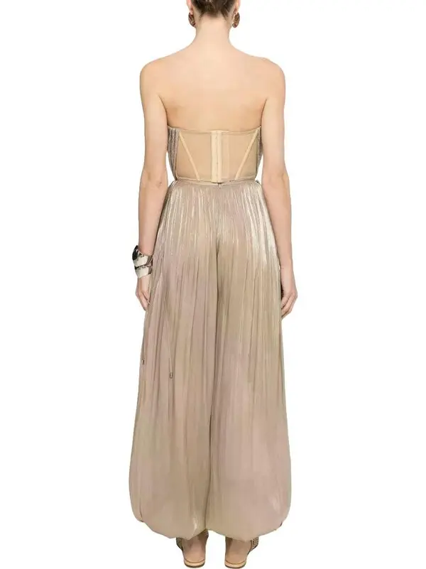 NISSA Crystal-embellished Tulle Crop Top - Silver