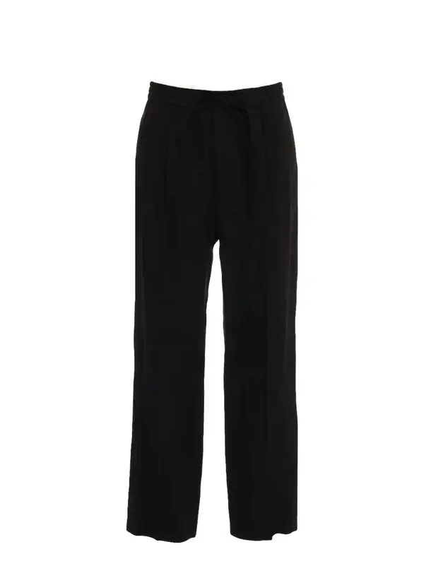 AMARANTO Drawstring-waist Pleated Trousers - Black