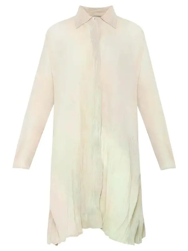 GONGDID DESIGN Crinkled-effect Mini Shirt Dress - Neutrals