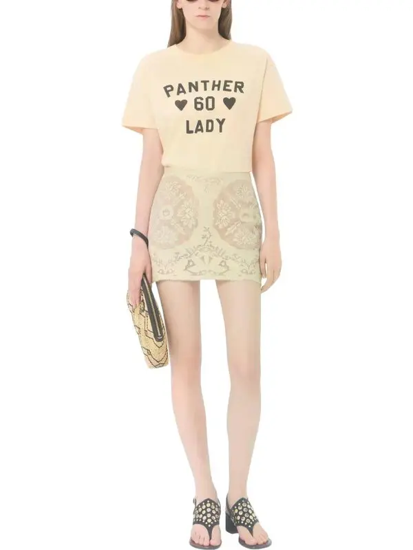 Valentino Garavani Floral Stamp Blanket Mini Skirt - Neutrals